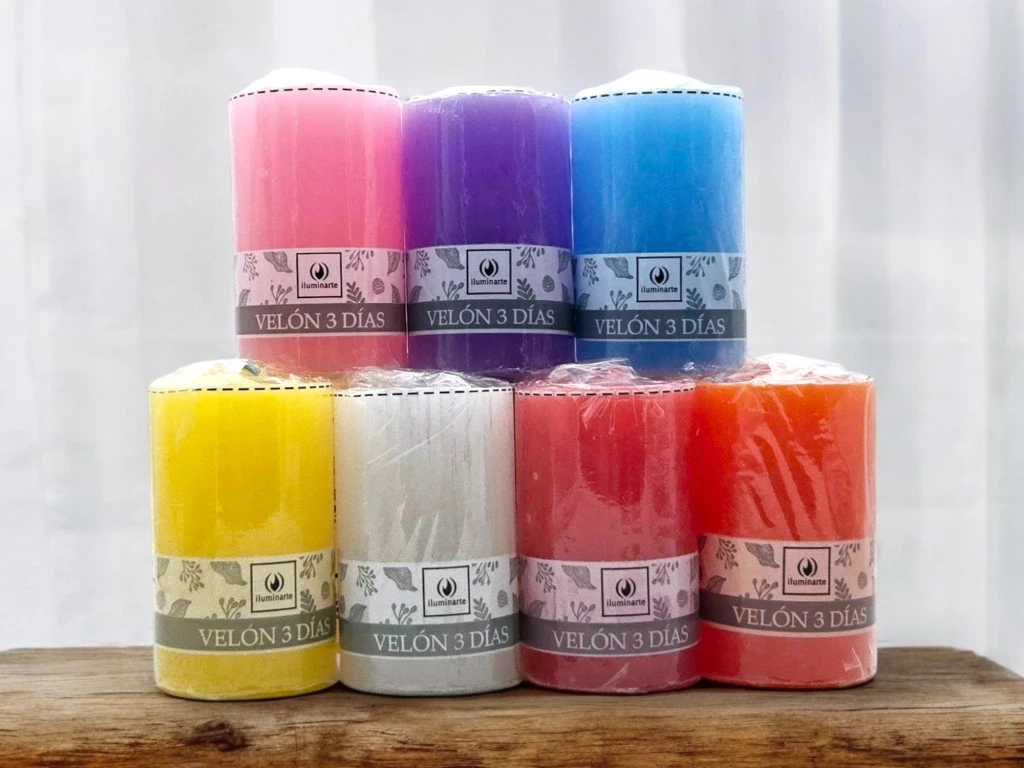 "Velón 3 días Iluminarte liso 8x5cm x 1 - Enciende la luz con este ...