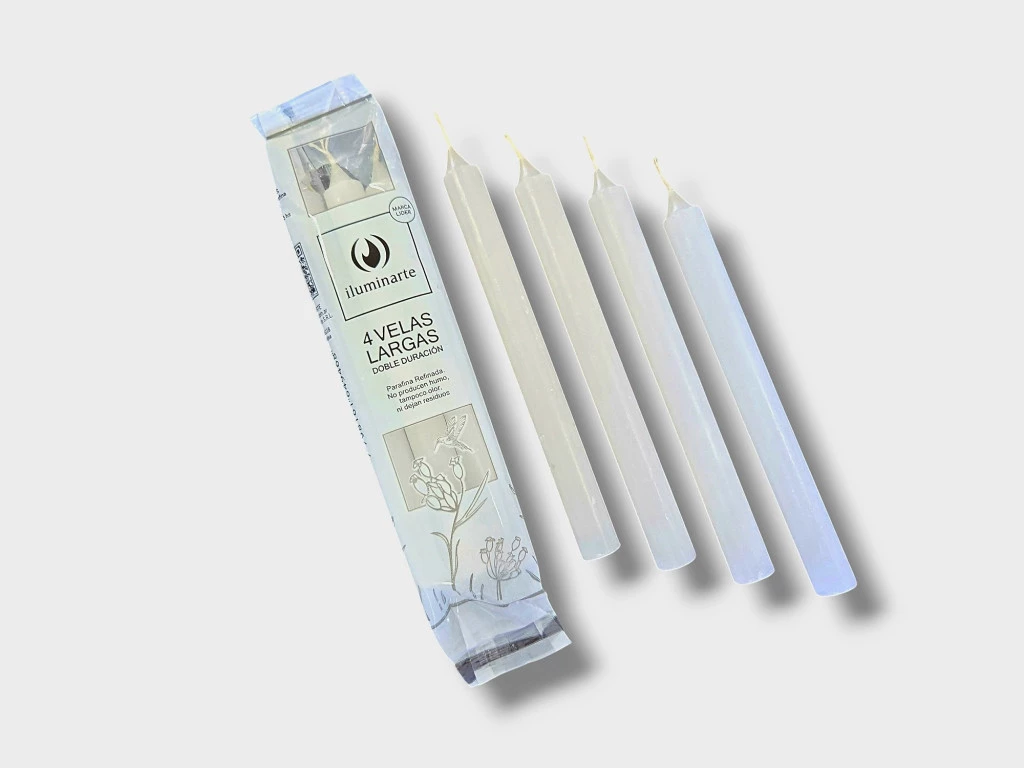 "Vela Iluminarte Pack x 4 Larga: Ilumina tus espacios"